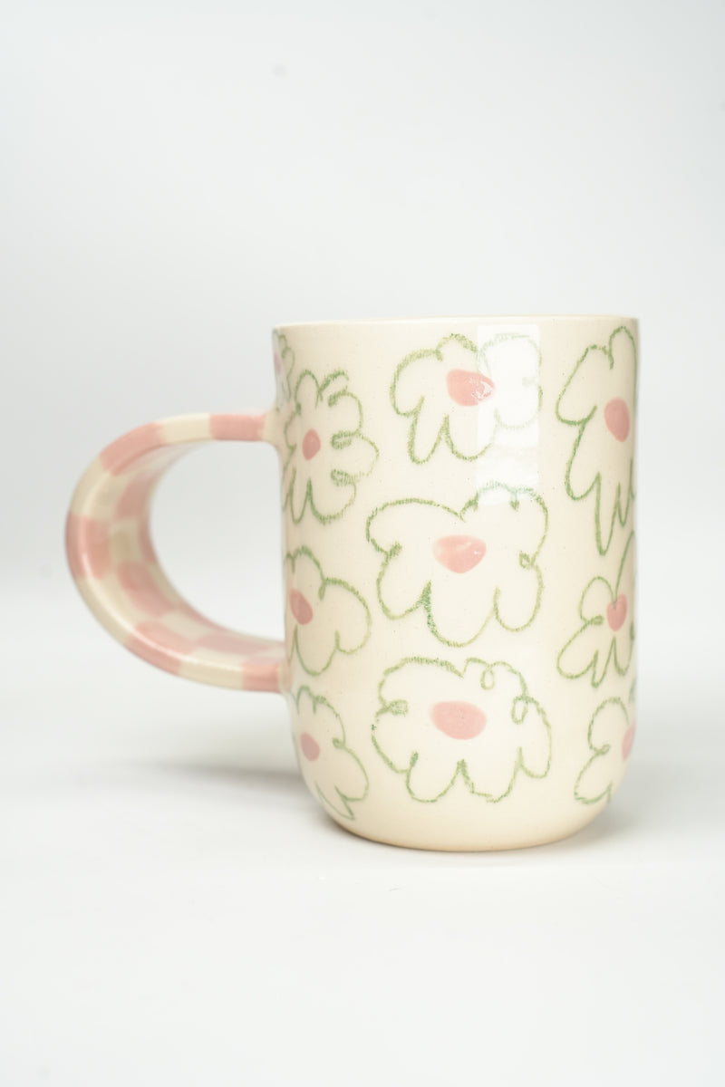 Green and Pink Flowers Slab Mug – Toni Darling Frank